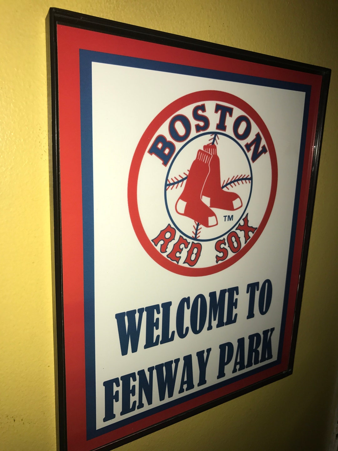Boston Red Sox Baseball Throwback Stadium Bar Gameroom Framed ...