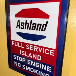 Ashland Filling Station Motor Oil Service Gas Station Garage Bar Framed ...