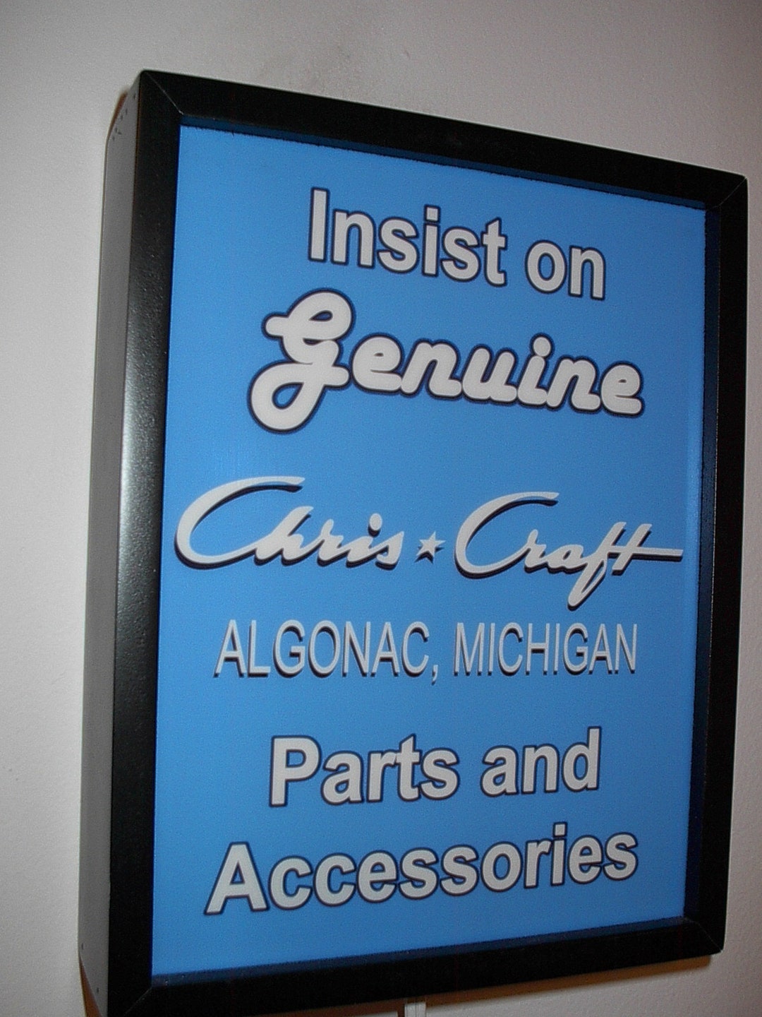 Chris Craft Boat Genparts Marina Garage Dealer Man Cave Lighted Retro ...