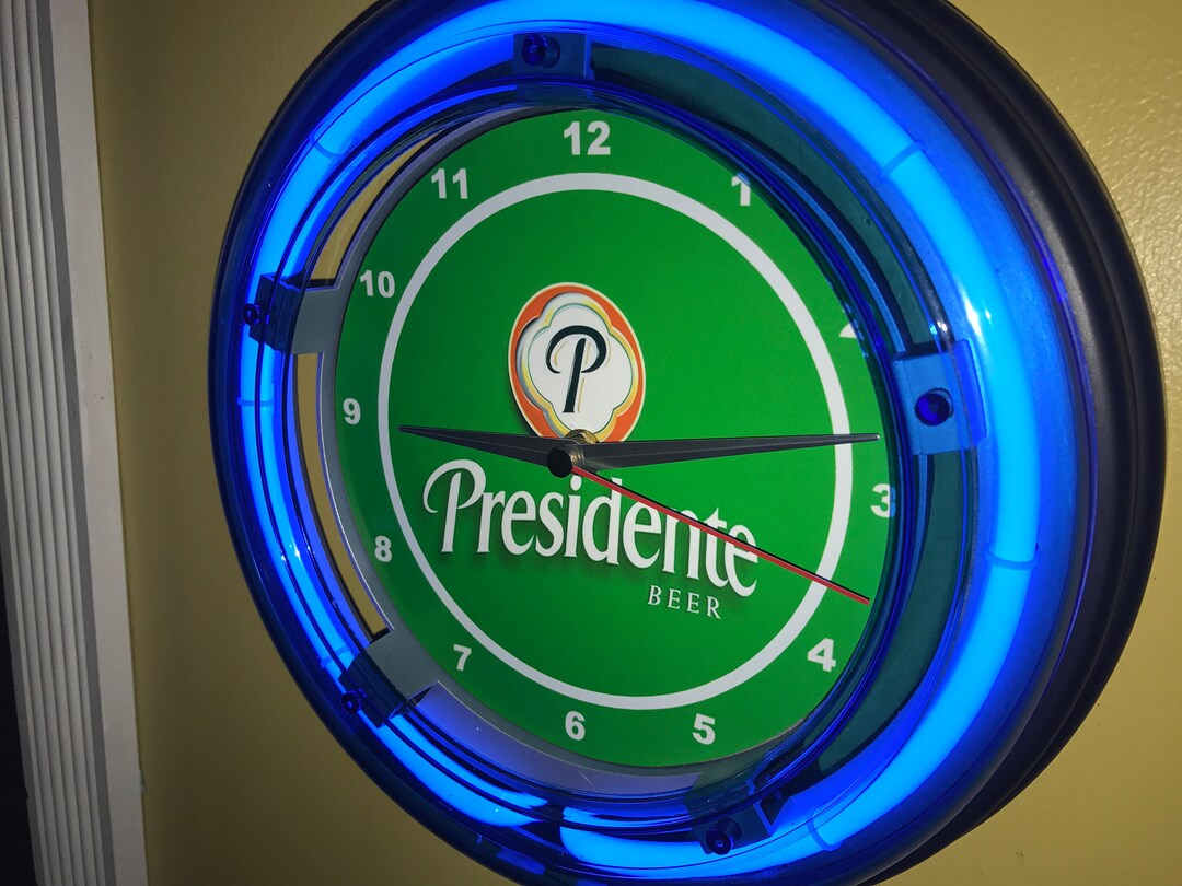 Presidente Dominican Republic Beer Bar Neon Retro Wall Clock Man Cave ...