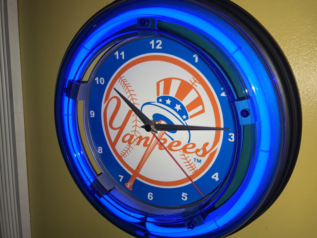 New York Yankees Baseball Bar Neon Wall Clock Man Cave Sign - Etsy