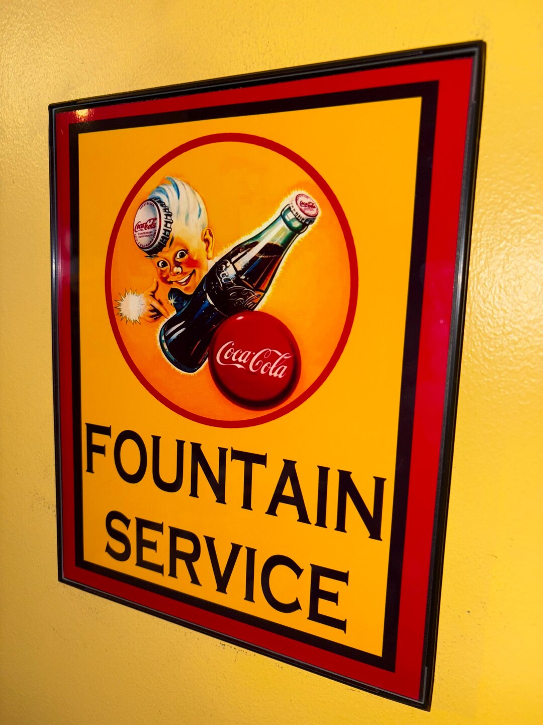 Coke Coca Cola Sprite Boy Soda Fountain Service Store Restaurant Diner Kitchen Framed ...