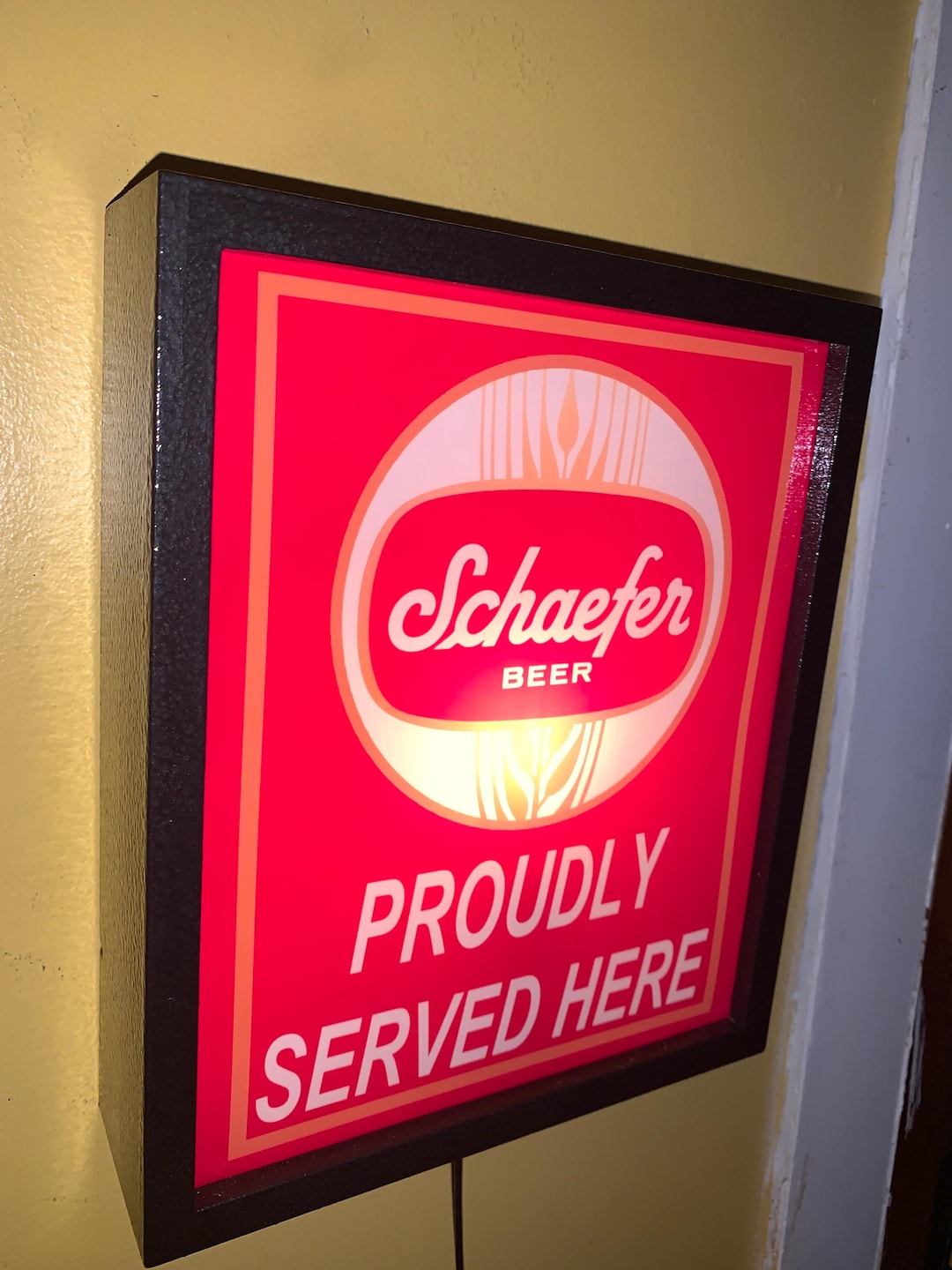 Schaefer Beer Bar Man Cave Retro Lighted Advertising Sign - Etsy
