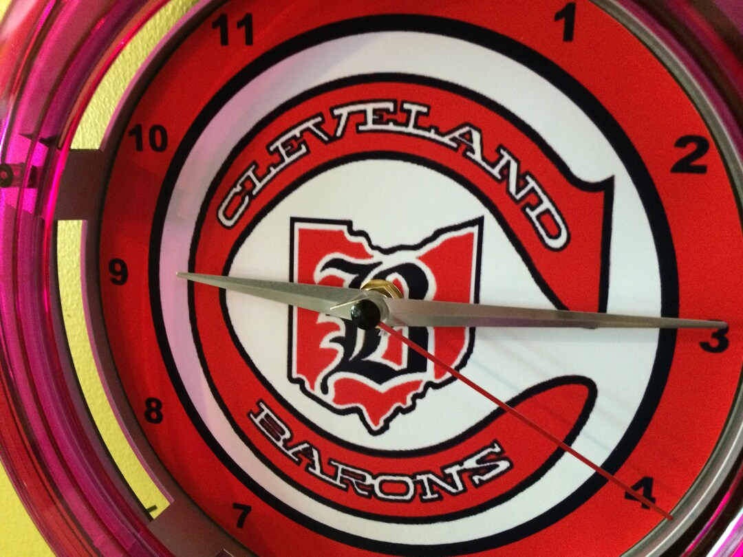 CLEVELAND BARONS Throwback Hockey Bar Neon Wall Clock Man Cave Sign - Etsy