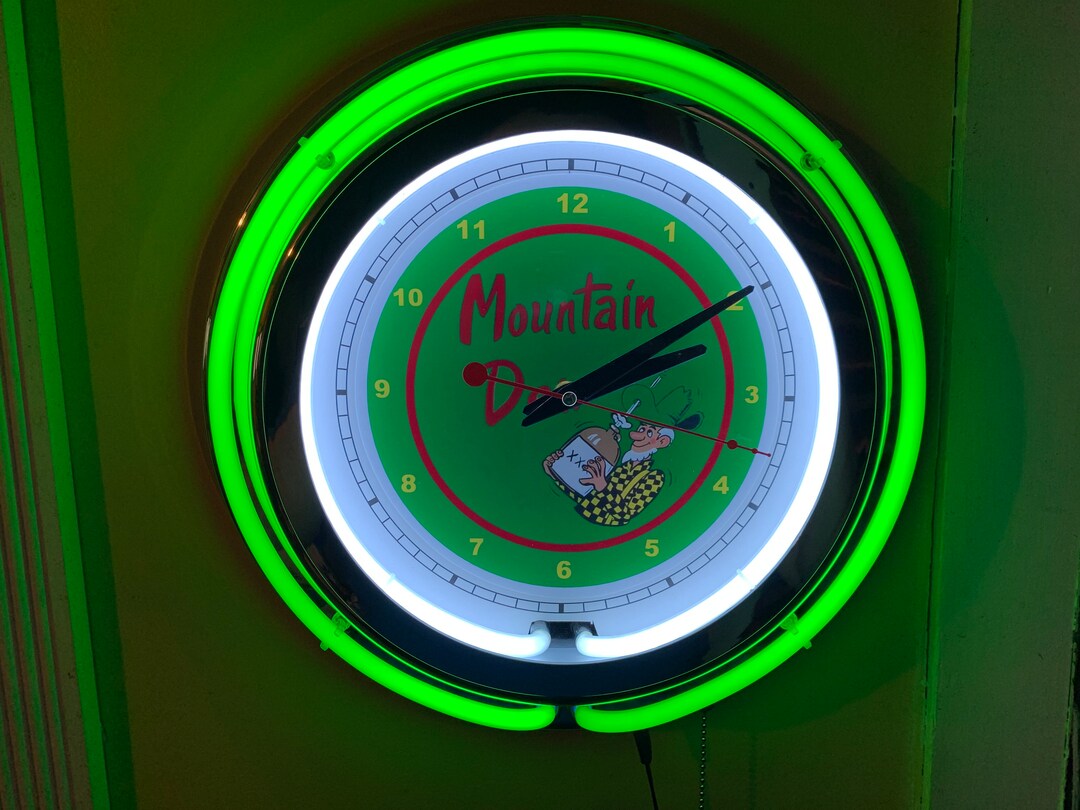 Mountain Dew Hillbilly Soda Fountain Diner Kitchen Bar GREEN Neon Wall ...