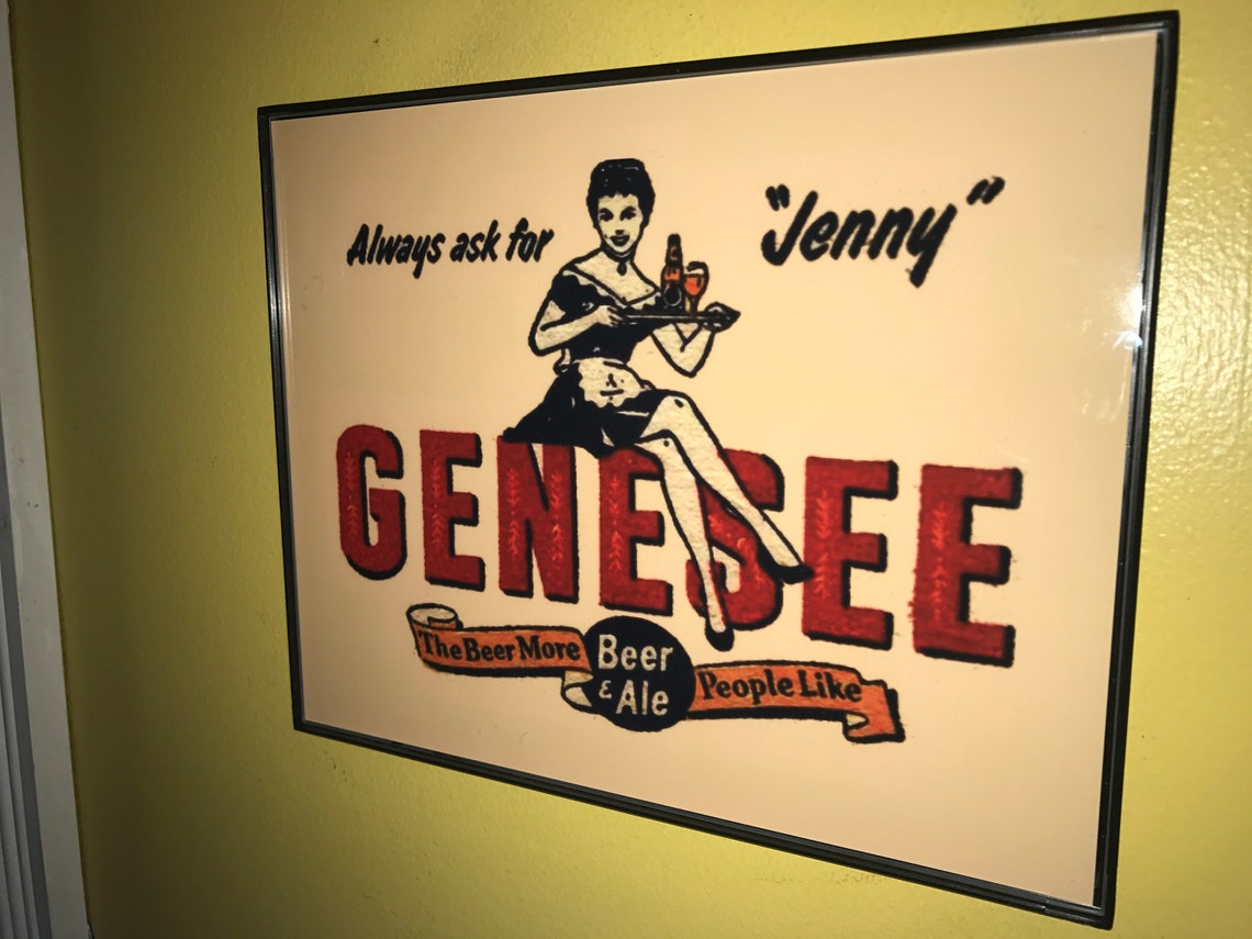 Genesee Jenny Beer Bar Framed Advertising Print Man Cave Sign - Etsy