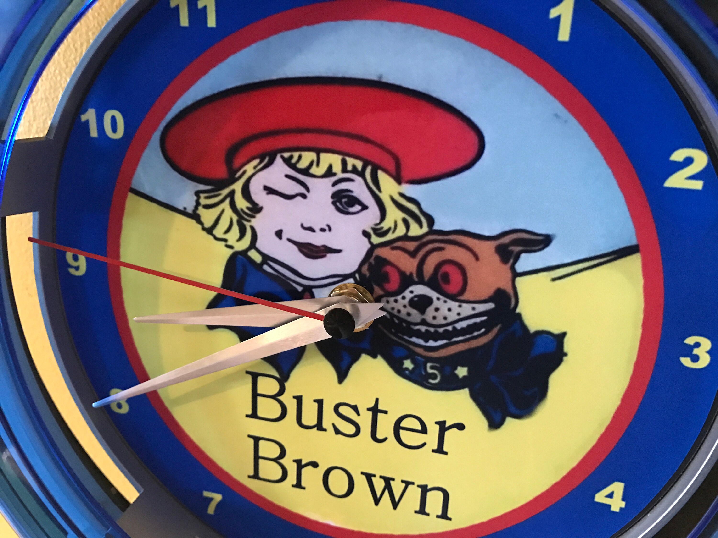 Buster Brown Shoes Store Retro Neon Wall Clock Advertising - Etsy