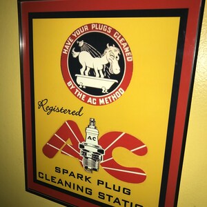 AC Spark Plugs Gas Service Station Garage Bar Framed Advertising Print ...