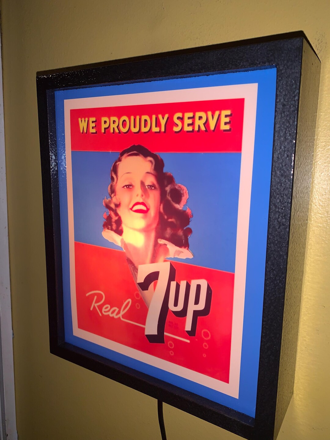 7UP 7 UP Ginger Ale Pin up Girl Lemon Soda Fountain Diner Kitchen Bar ...