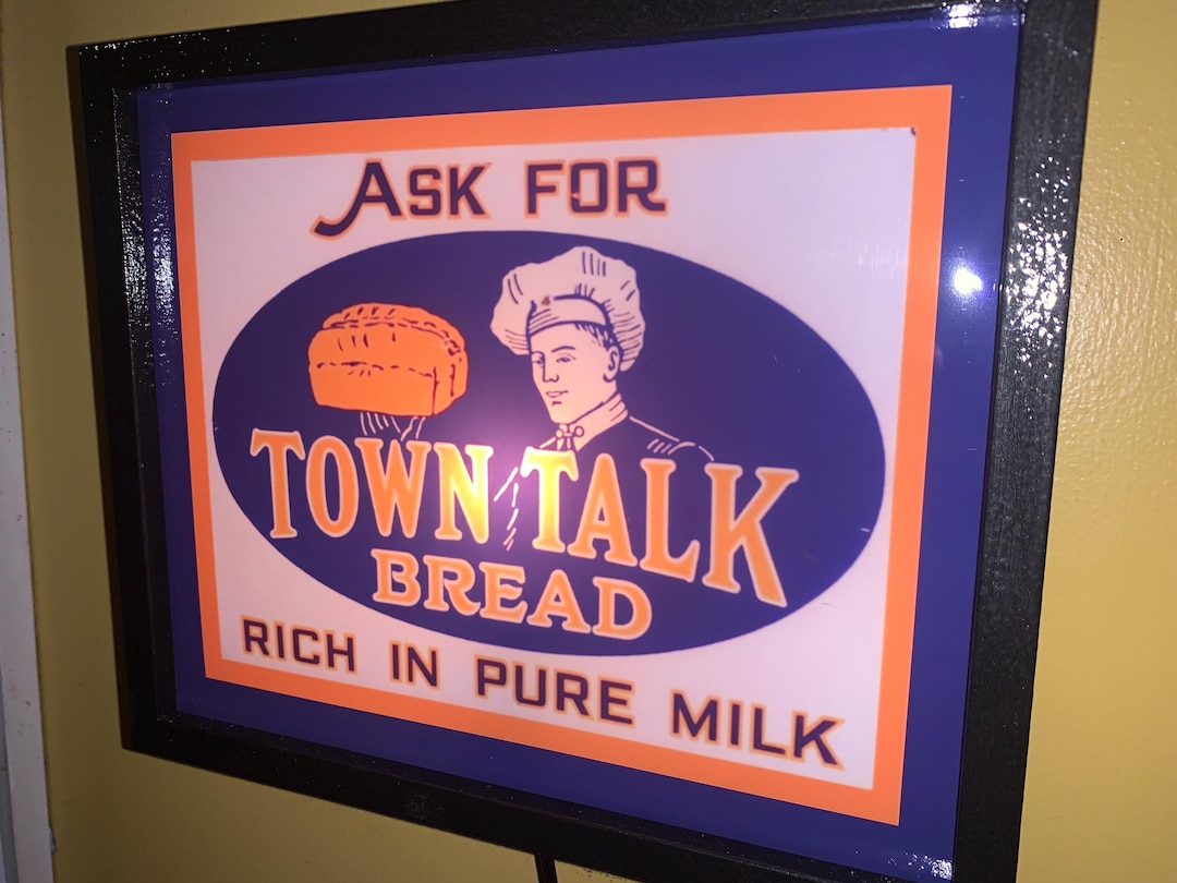 Town Talk Bread Bakery Grocery Store Kitchen Diner Lighted Retro ...