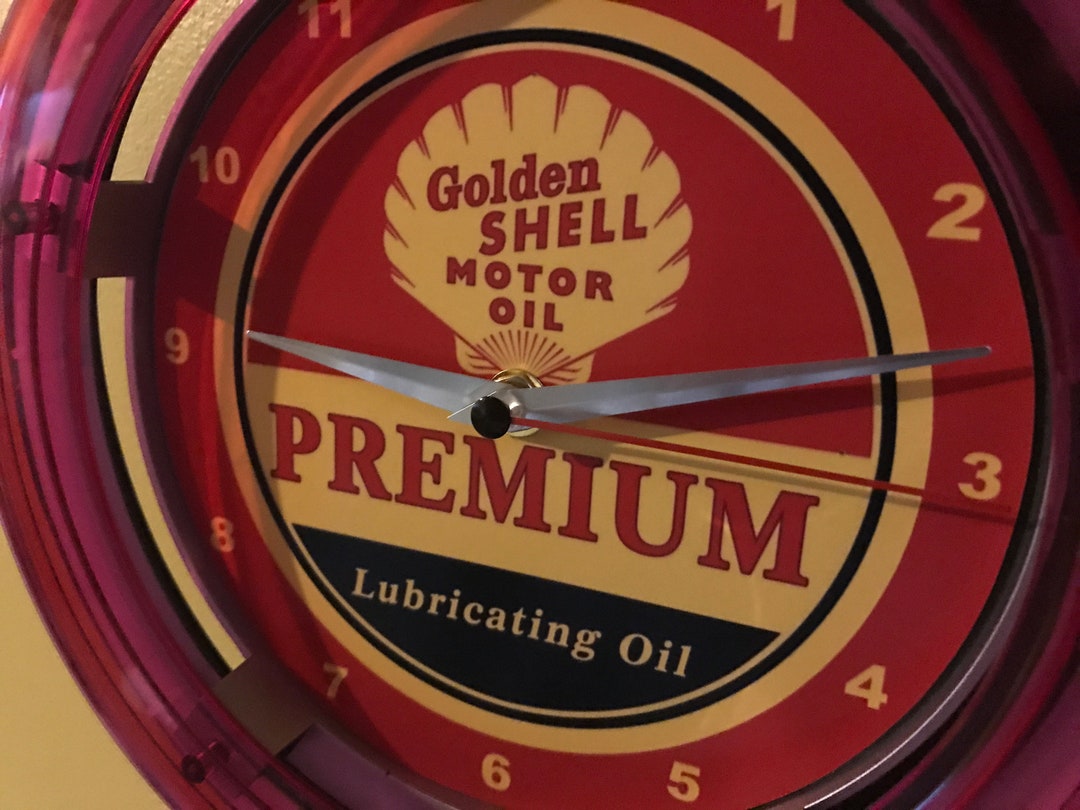 GOLDEN SHELL PREMIUM Motor Oil Gas Service Station Garage Mechanic Bar ...