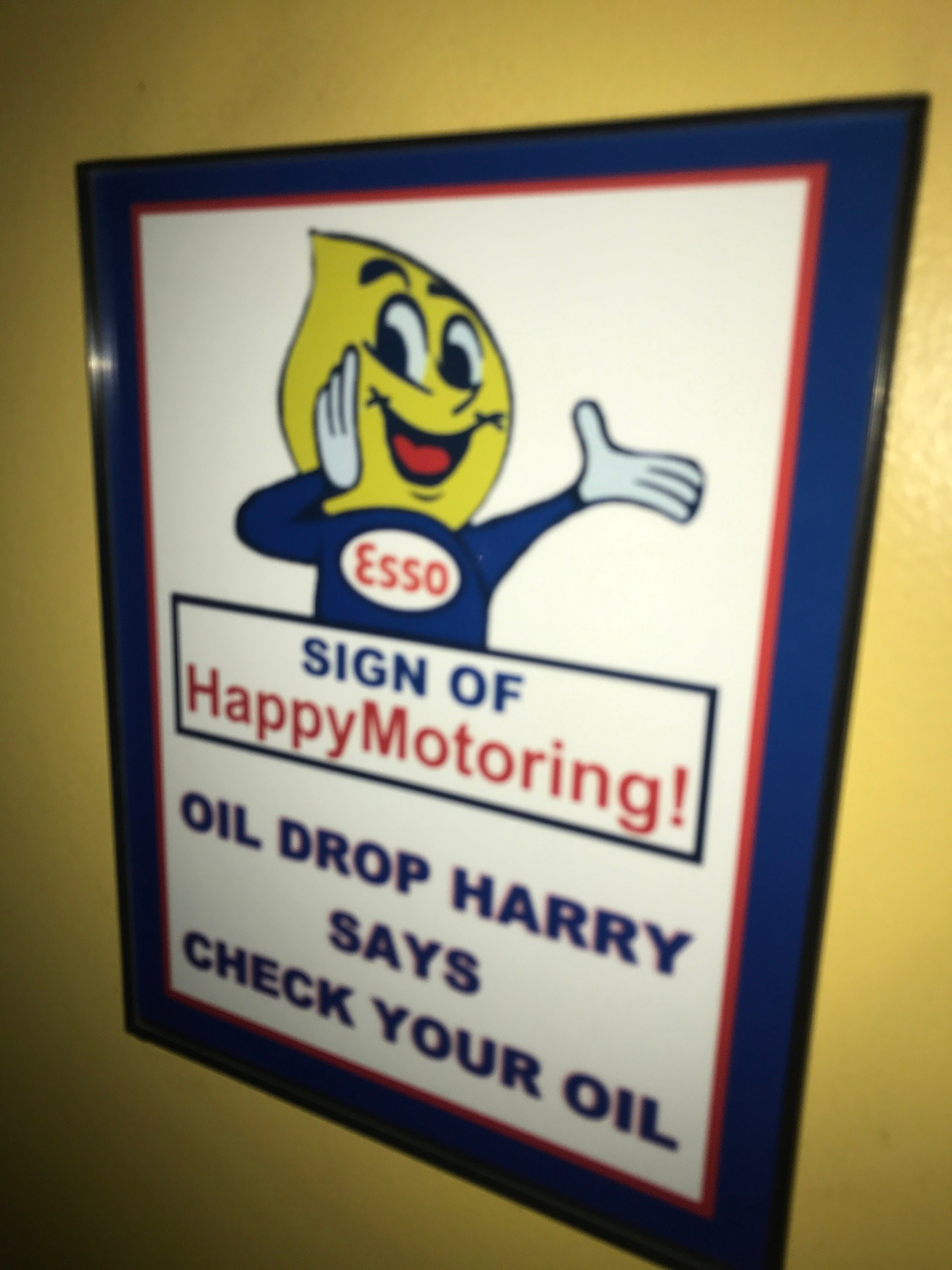 Esso Guy Happy Motoring Oil Gas Service Station Mechanic Garage Bar ...