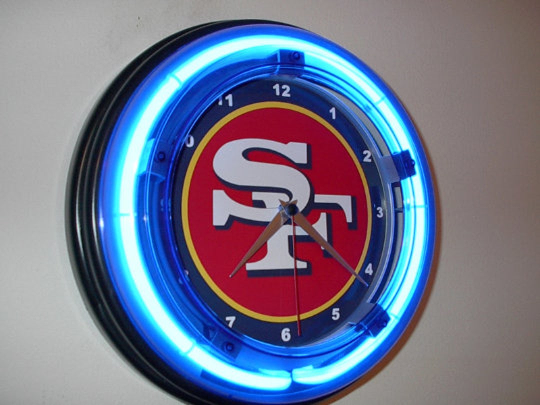 San Francisco 49ers Football Man Cave Bar Neon Wall Clock Man Cave Sign ...