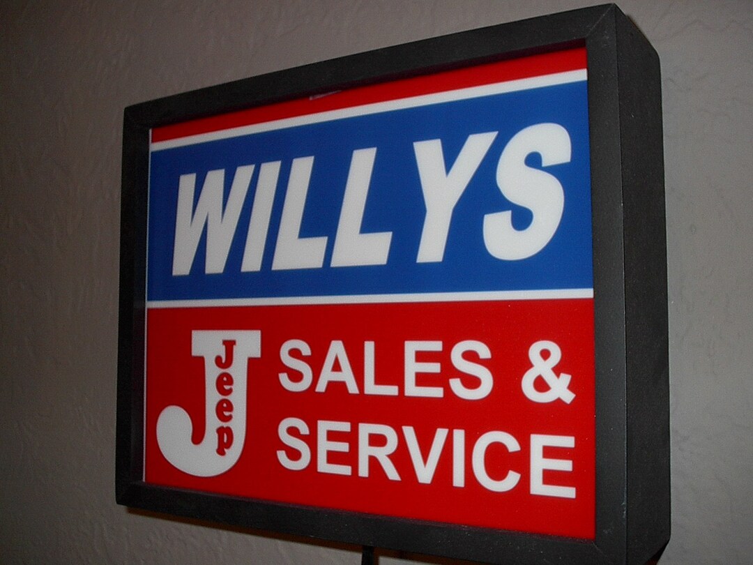 Willys Motors Sales Service Auto Dealership Garage Mechanic Man Cave ...