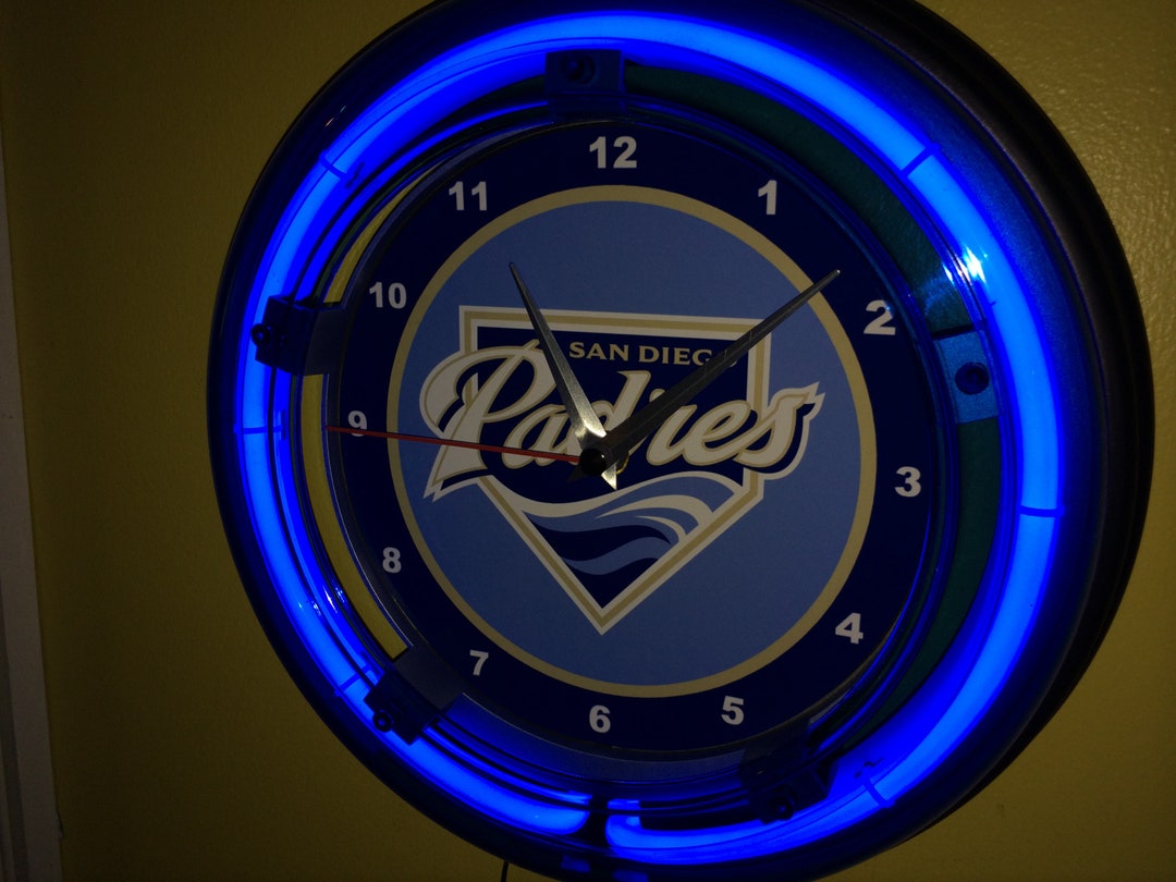 San Diego Padres Baseball Bar Neon Wall Clock Man Cave Sign - Etsy
