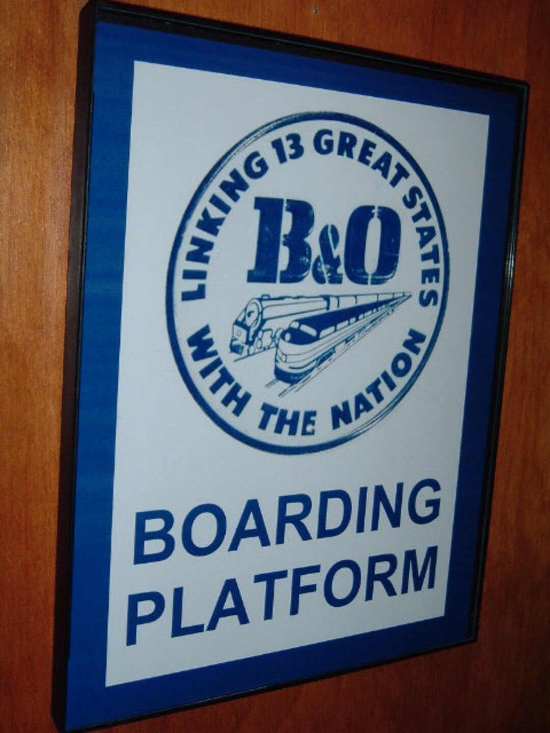 B&O Railroad Train Station Railway Bar Framed Advertising Print Man ...