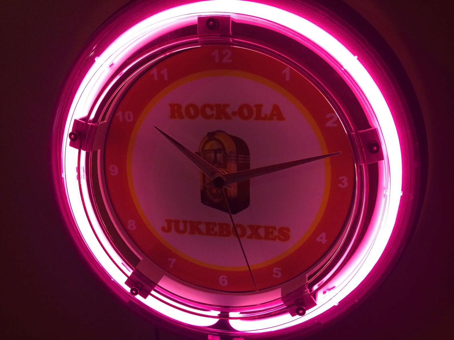 Rock-ola Jukebox Arcade Bar Neon Man Cave Wall Clock Advertising Sign ...