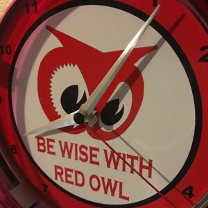 Red Owl Grocery Store Kitchen Diner Neon Wall Clock Advertising Sign - Etsy