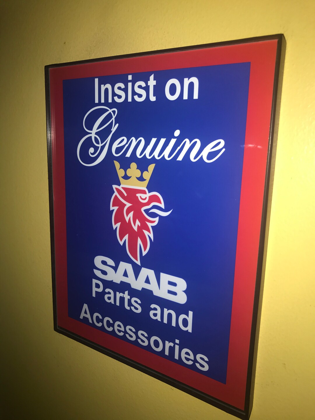 Saab Genparts Motors Auto Car Garage Framed Advertising Print Man Cave ...