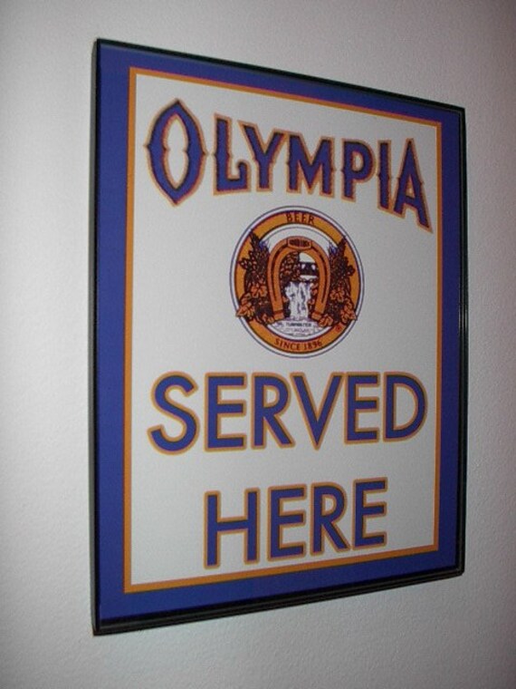 OLY Olympia Beer Bar Framed Advertising Print Man Cave Sign | Etsy