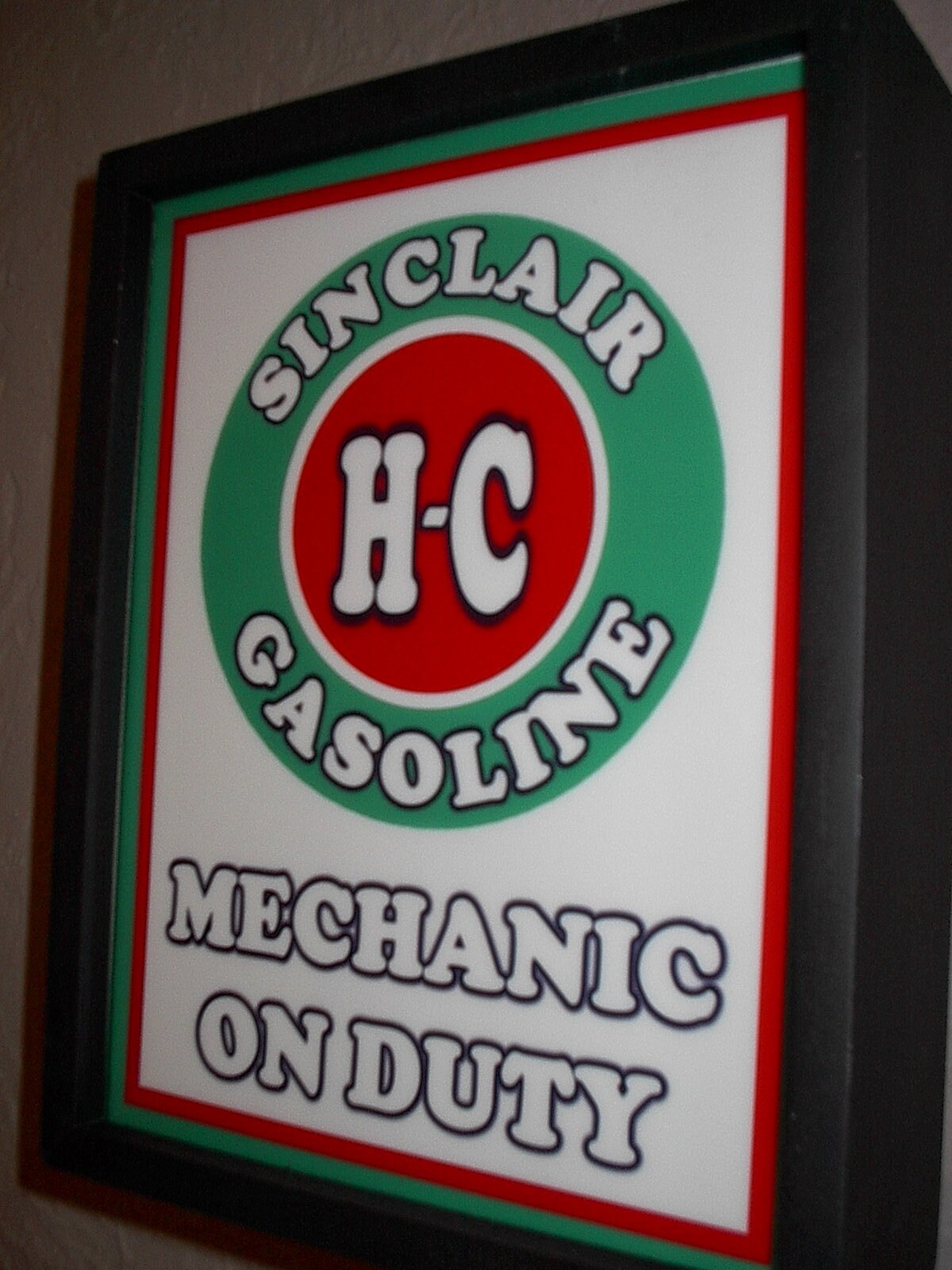 Sinclair H-C Oil Service Gas Station Garage Mechanic Man Cave Lighted ...