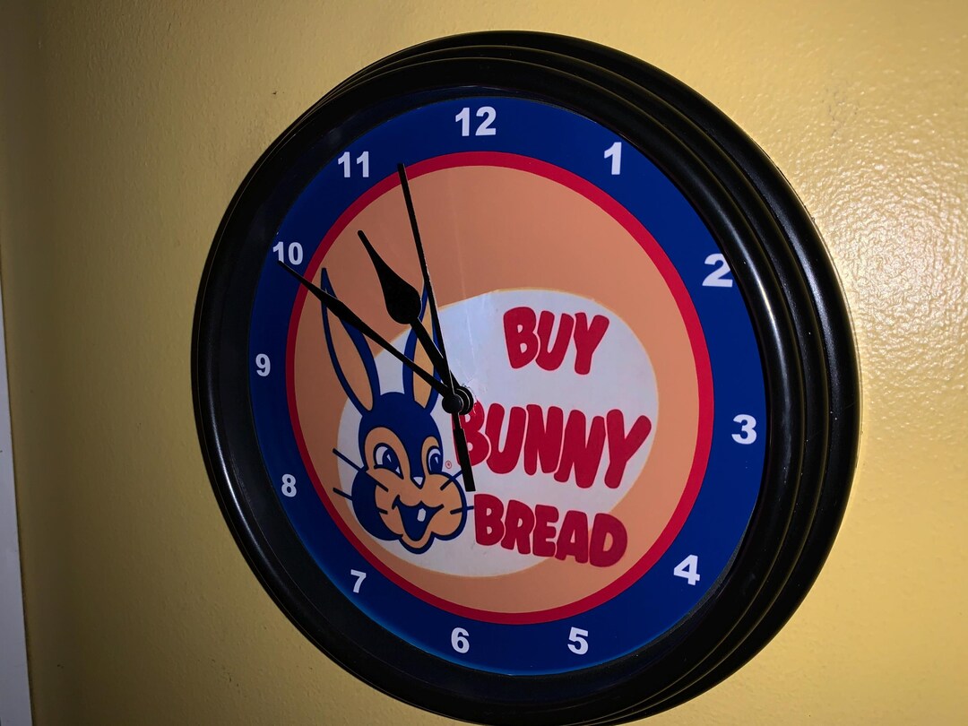 Buy Bunny Bread Bakery Grocery Store Kitchen Diner Advertising Clock ...