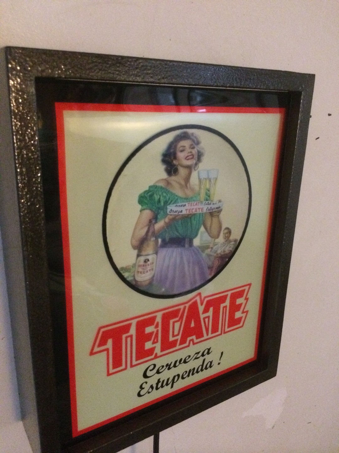 Tecate Mexican Cerveza Beer Pin up Girl Bar Man Cave Lighted Advertising Sign - Etsy