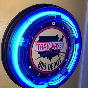 Trailways Bus Driver Depot Station Garage Man Cave Bar Retro Neon Wall ...