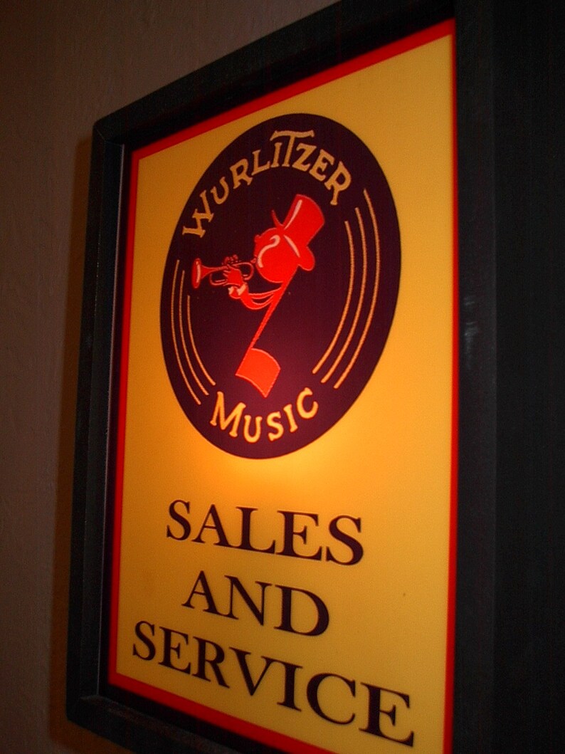 Wurlitzer Jukebox Phonograph Arcade Bar Man Cave Lighted Advertising ...