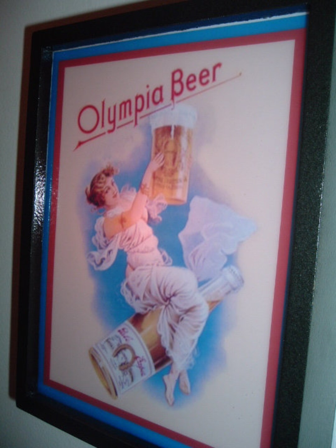 Olympia OLY Gibson Girl Beer Bar Man Cave Retro Lighted Advertising ...