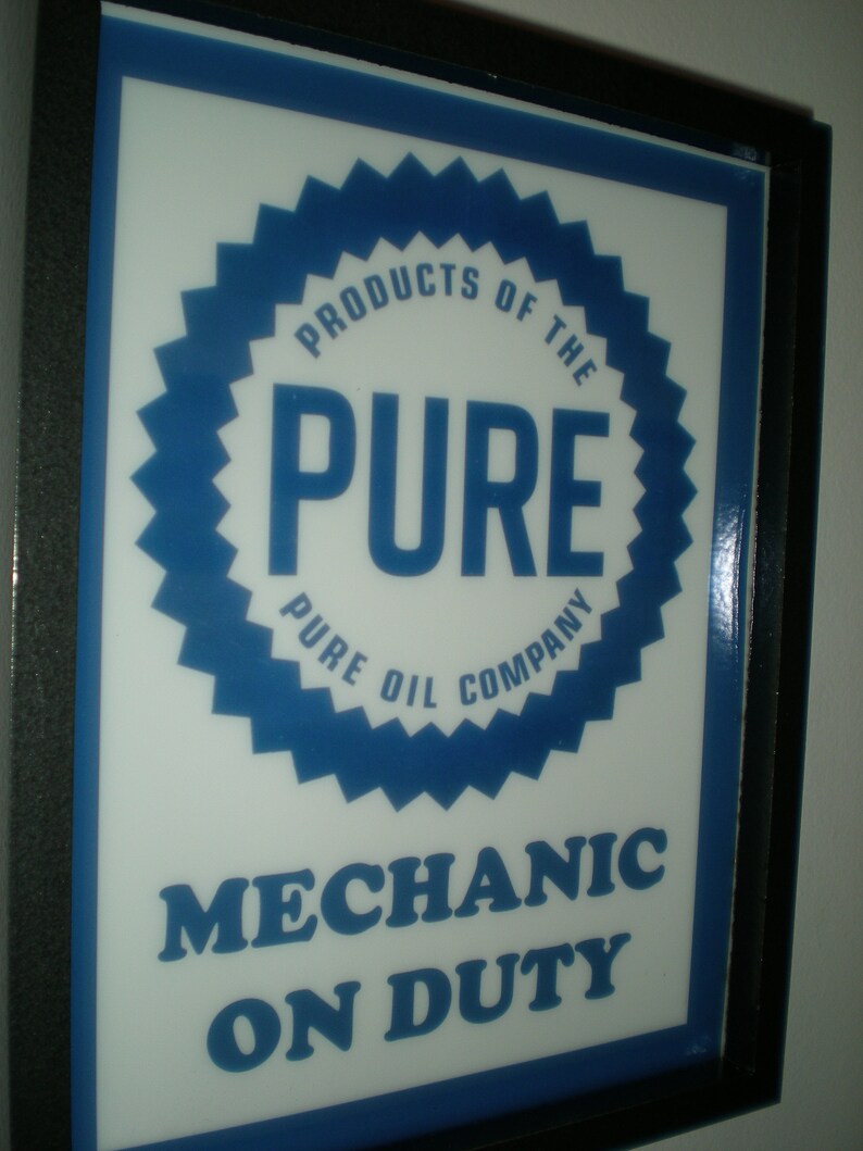 Pure Oil Gas Service Station Garage Mechanic Man Cave Lighted ...