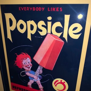 Popsicle Ice Cream Parlor Grocery Store Restaurant Diner Kitchen Framed ...