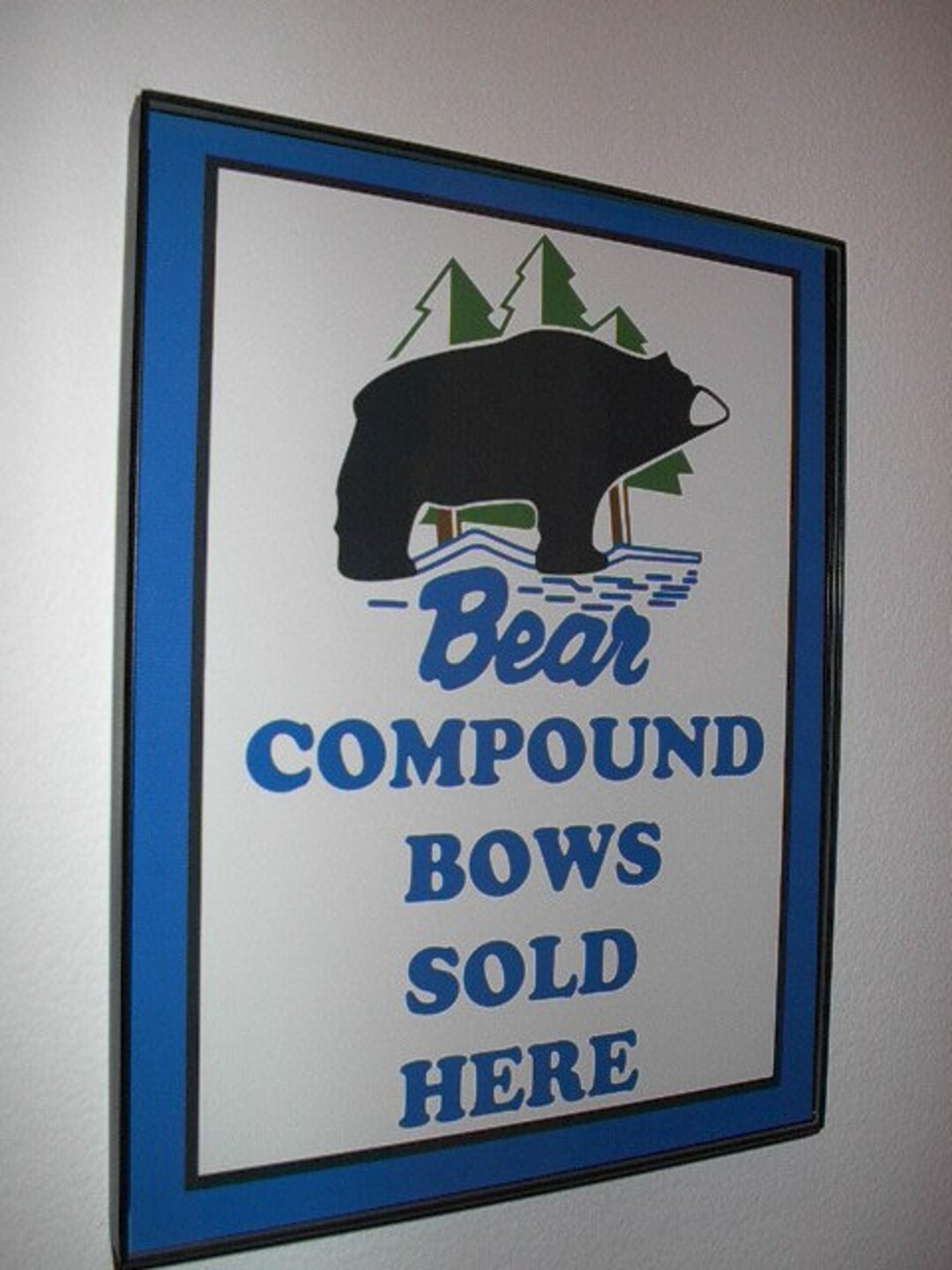 Bear Archery Compound Bow Hunter Hunting Store Bar Framed Advertising ...