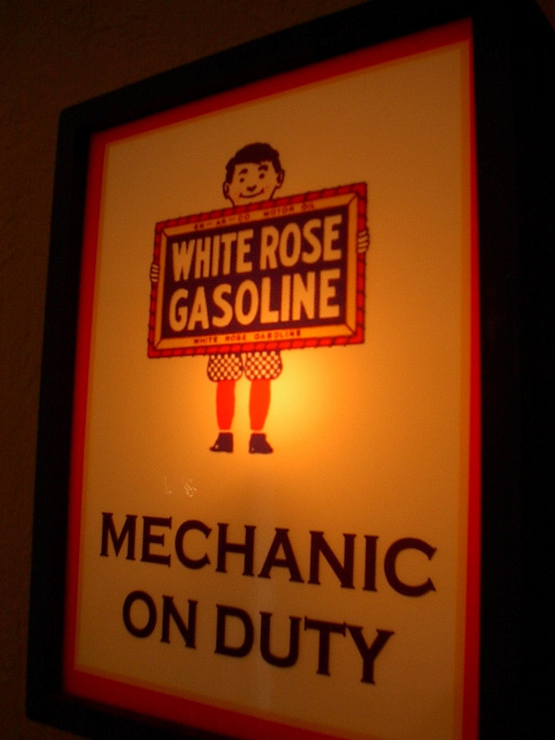 White Rose Oil Gas Service Station Garage Mechanic Man Cave - Etsy