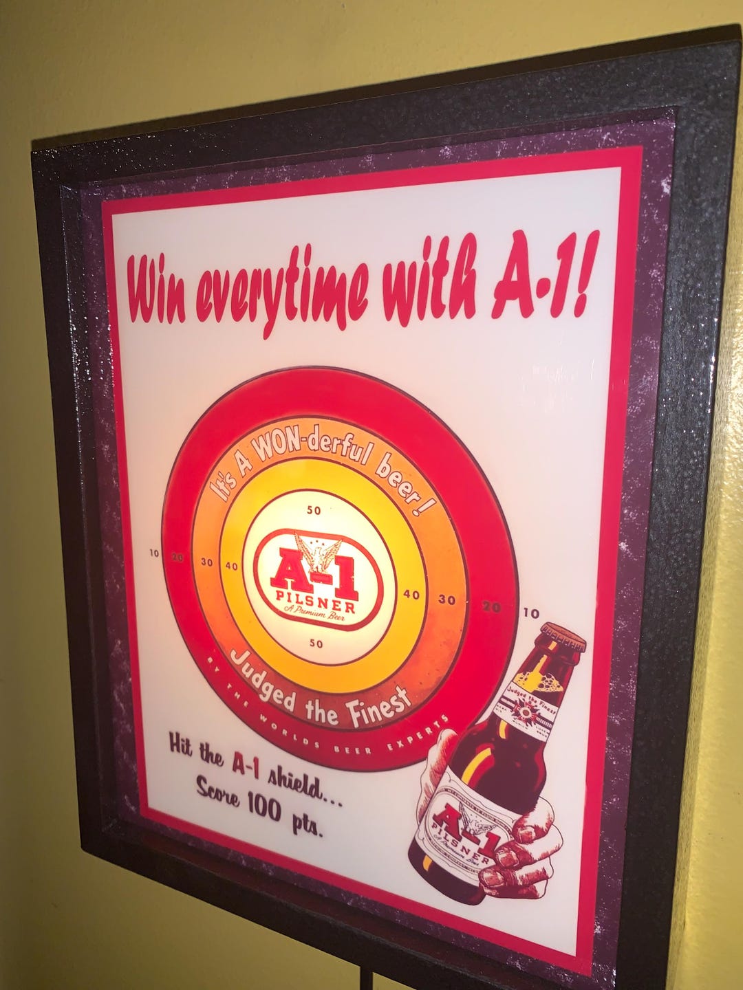 A-1 Beer Bar Bulls Eye Target Man Cave Retro Lighted Advertising Sign ...