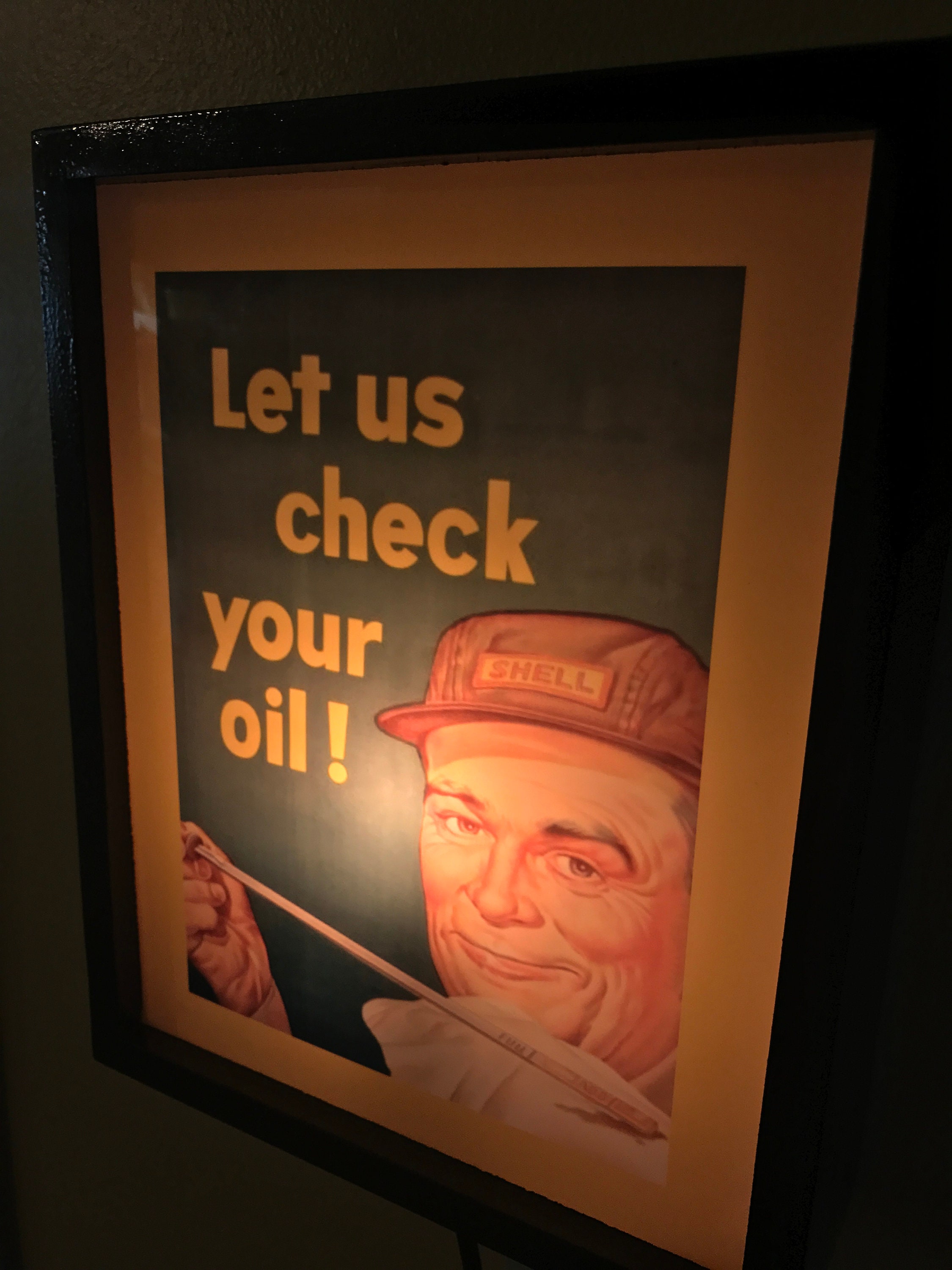 Shell Check Your Oil Gas Service Station Garage Mechanic Man Cave ...