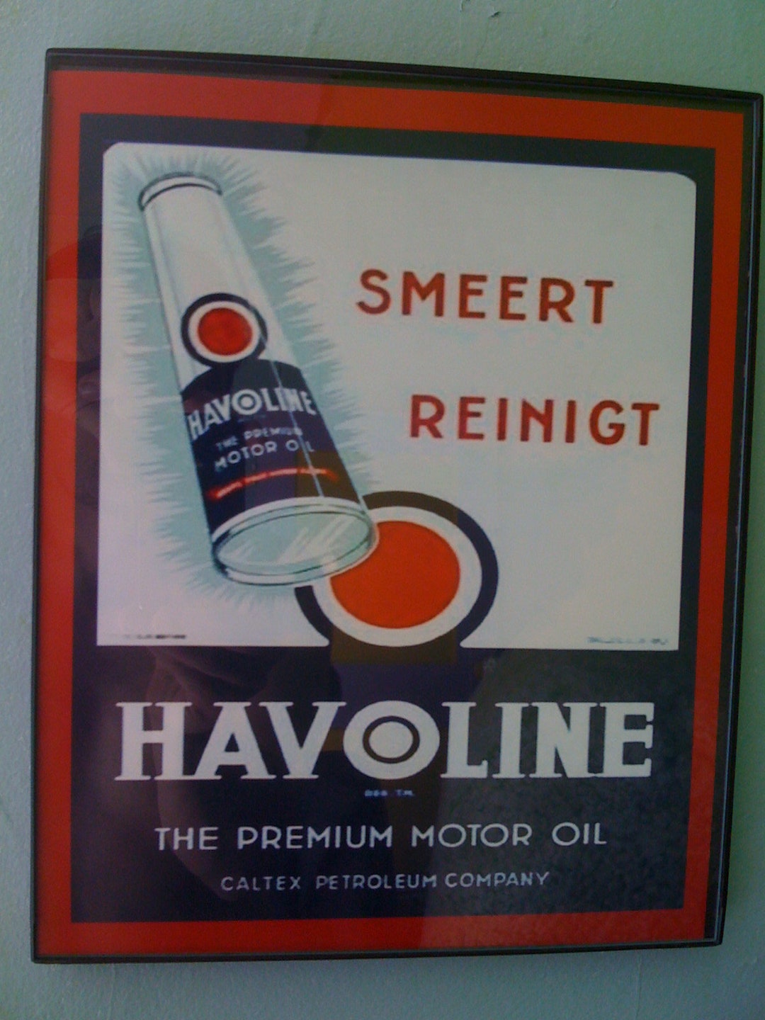 Havoline Oil Gas Service Station Garage Bar Framed Advertising Print ...