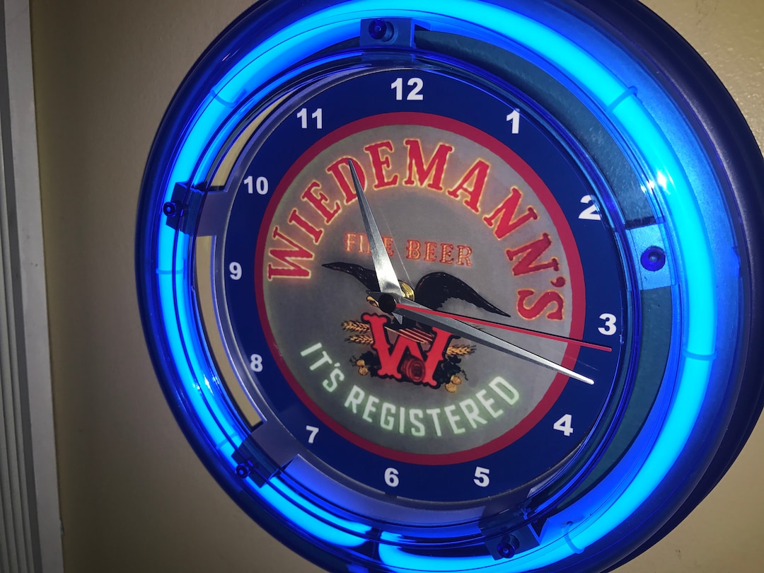 Wiedemann's Beer Bar Man Cave Retro Neon Wall Clock Advertising Sign - Etsy