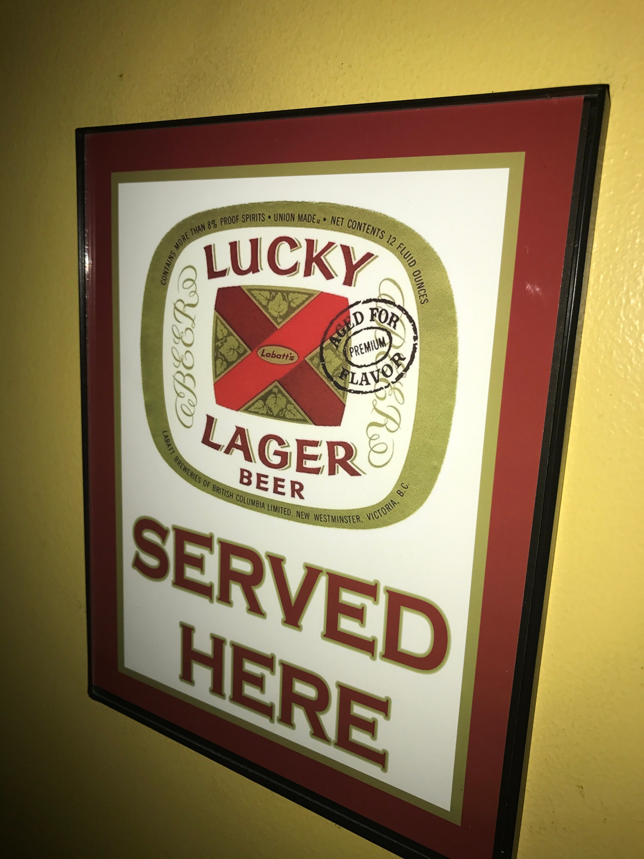 Lucky Lager Served Here Beer Bar Framed Advertising Print Man | Etsy