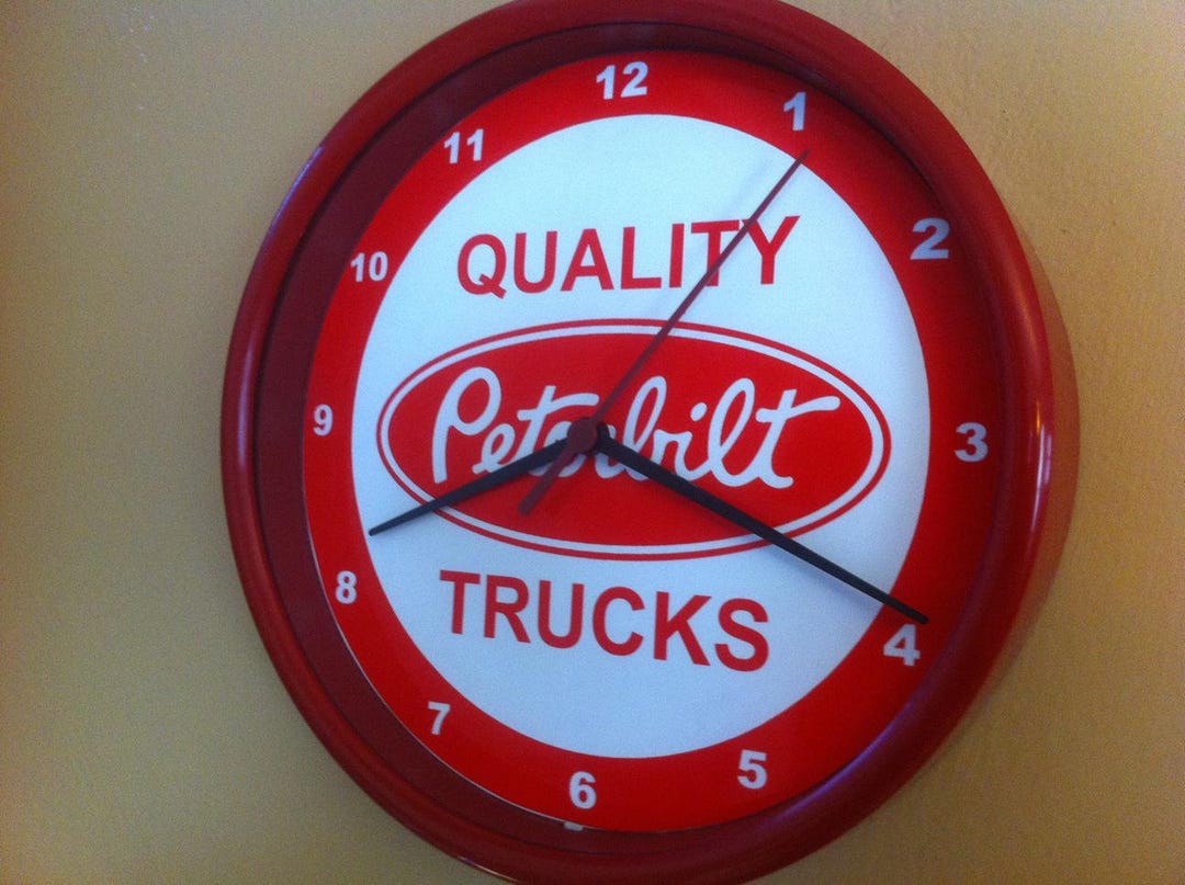Peterbilt Semi Truck Rig Driver Logo RED Garage Bar Advertising Man ...
