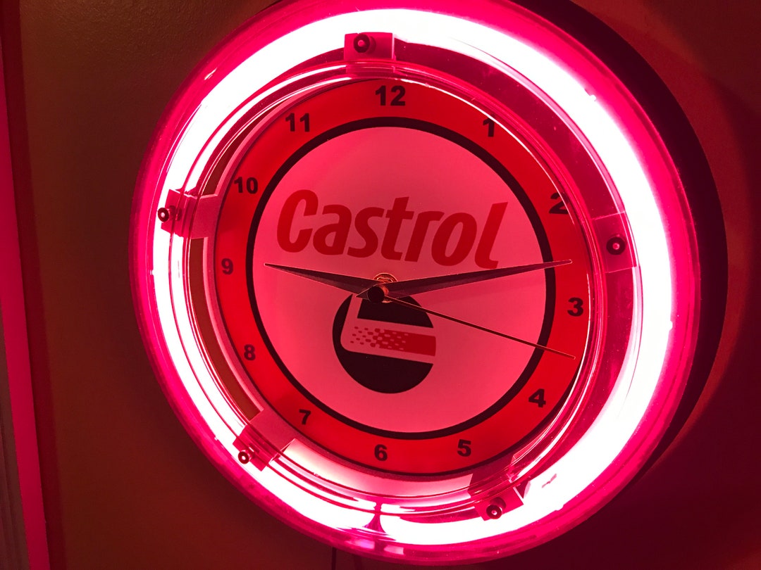 CASTROL Oil Gas Service Station Garage Mechanic Bar Neon Man Cave Wall ...