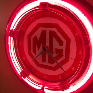 MG MORRIS Motors Auto Garage Dealer Bar Neon Man Cave Wall Clock ...