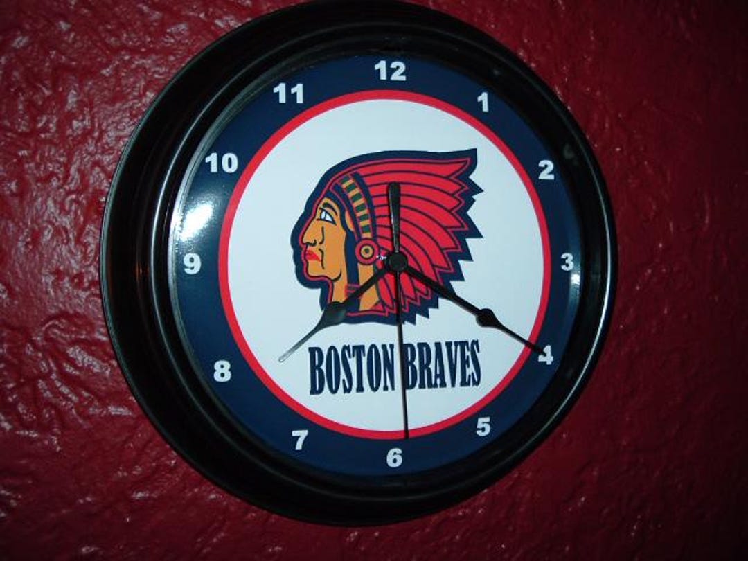 Boston Braves Throwback Baseball Bar Advertising Man Cave Black Clock ...