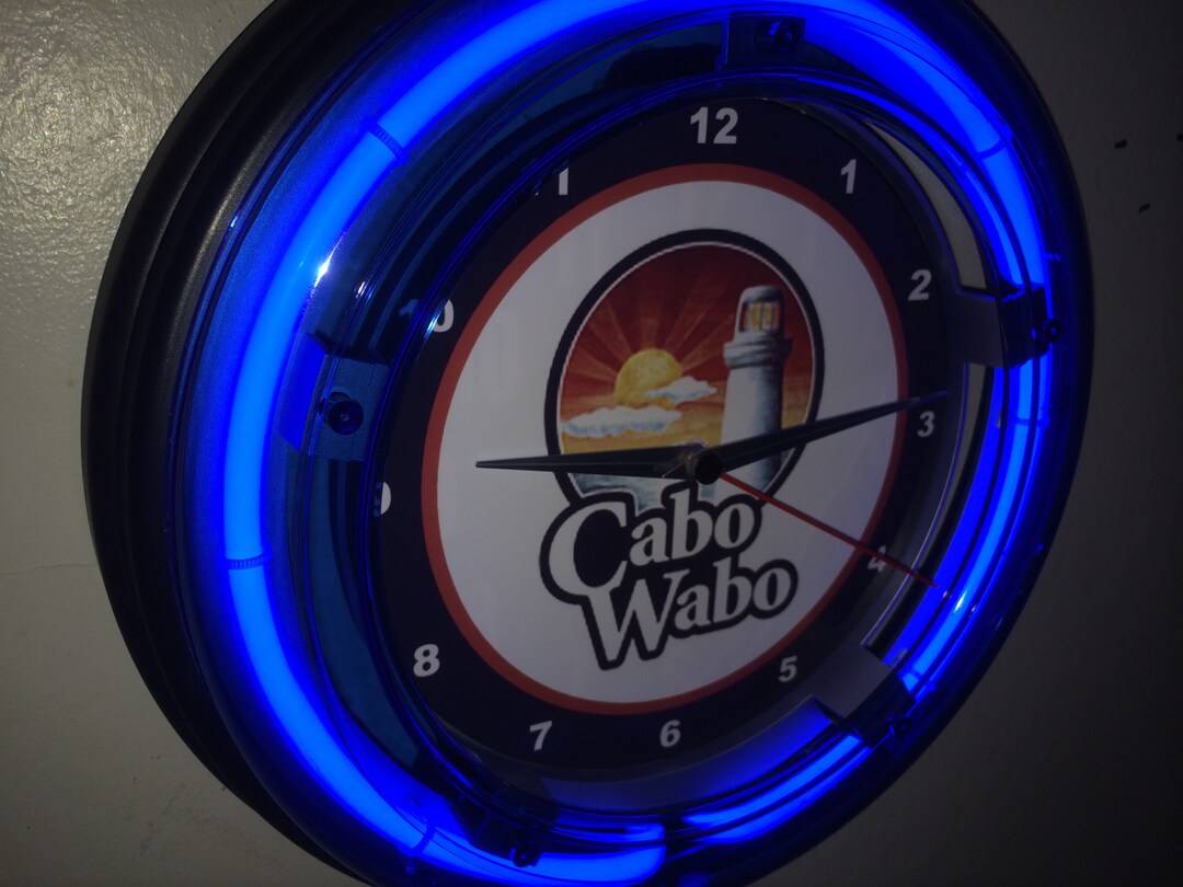 Cabo Wabo Tequila Beer Bar Neon Wall Clock Advertising Man Cave Sign - Etsy