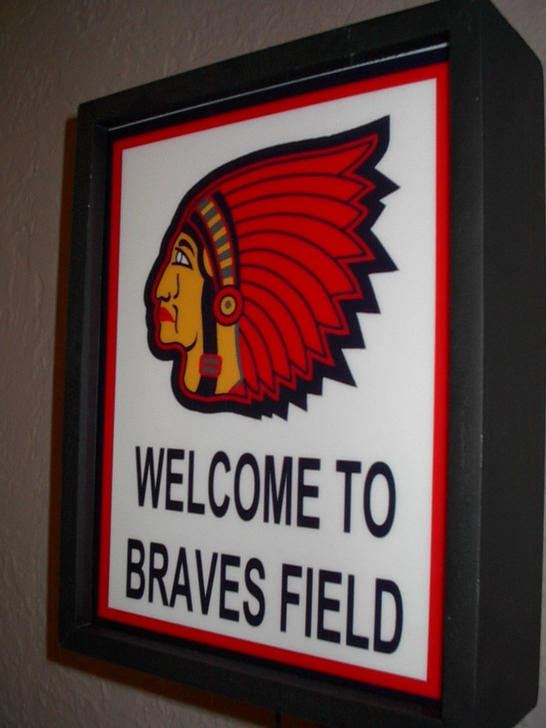 Boston Braves Red Sox Baseball Stadium Throwback Bar Man Cave Lighted ...