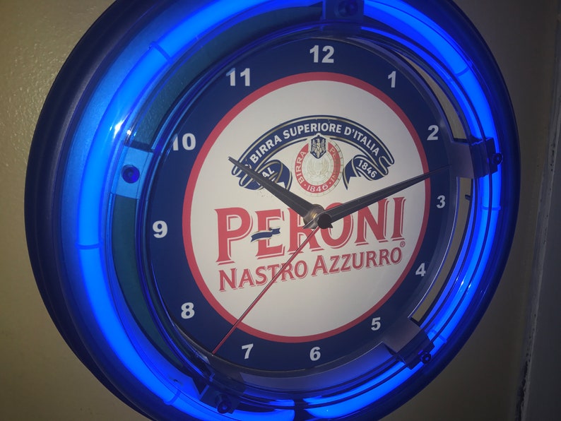 Peroni Italian Beer Bar Neon Wall Clock Man Cave Advertising - Etsy