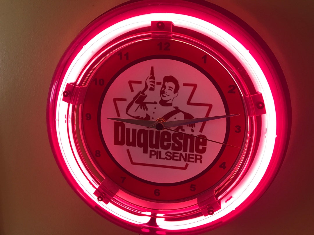 DUQUESNE DUKE PILSENER Beer Bar Neon Man Cave Wall Clock Advertising ...