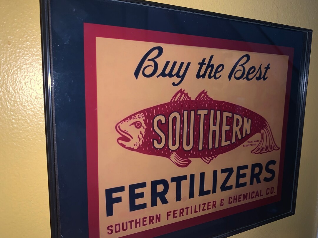 Southern Fertilizers Fish Logo Feed Store Barn Farm Farmer Garage Bar ...