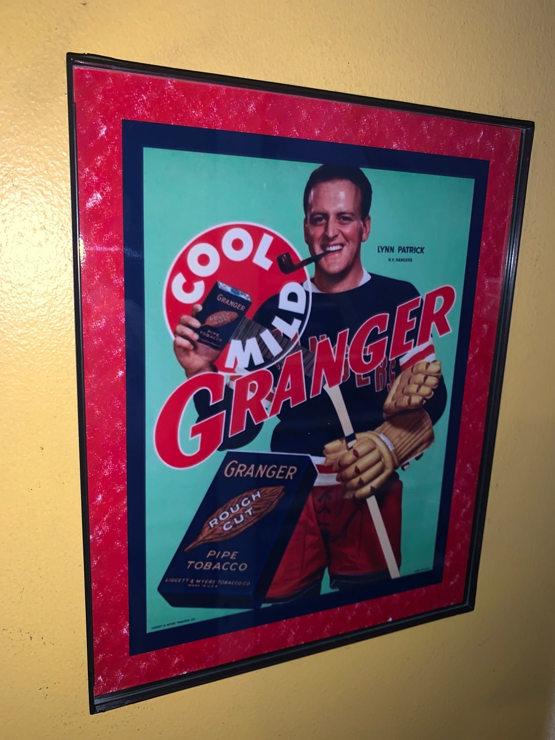 Granger New York Rangers Hockey Tobacco Store Bar Framed Advertising ...