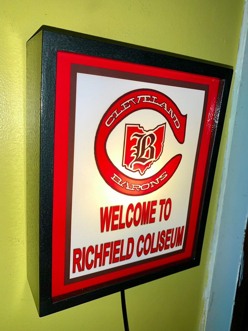 Cleveland Barons Hockey Throwback Arena Stadium Bar Man Cave Lighted ...